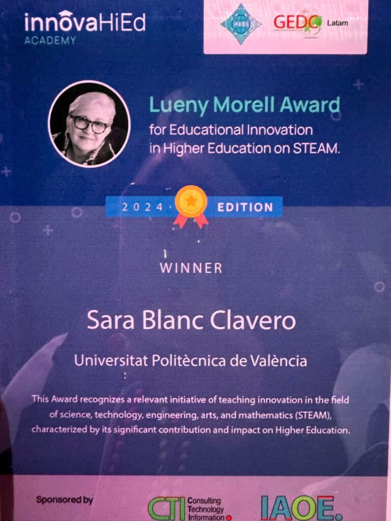 Premio para nuestra compañera Sara Blanc | DISCA | UPV