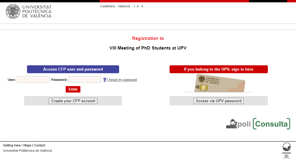 Registration : Meeting of PhD Students : UPV